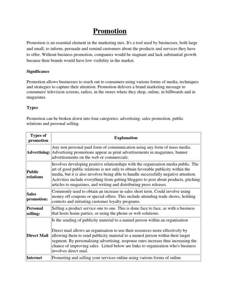 Promotion | PDF | Promotion (Marketing) | Direct Marketing