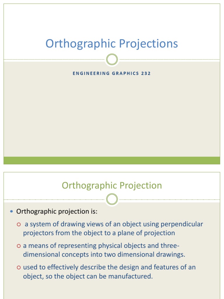 Orthographic Projections: Engineering Graphics 232 | PDF | Geometry ...