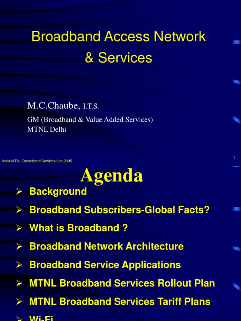 Broadband PPT Presentation MTNL BSNL | PDF | Internet Access | Digital ...