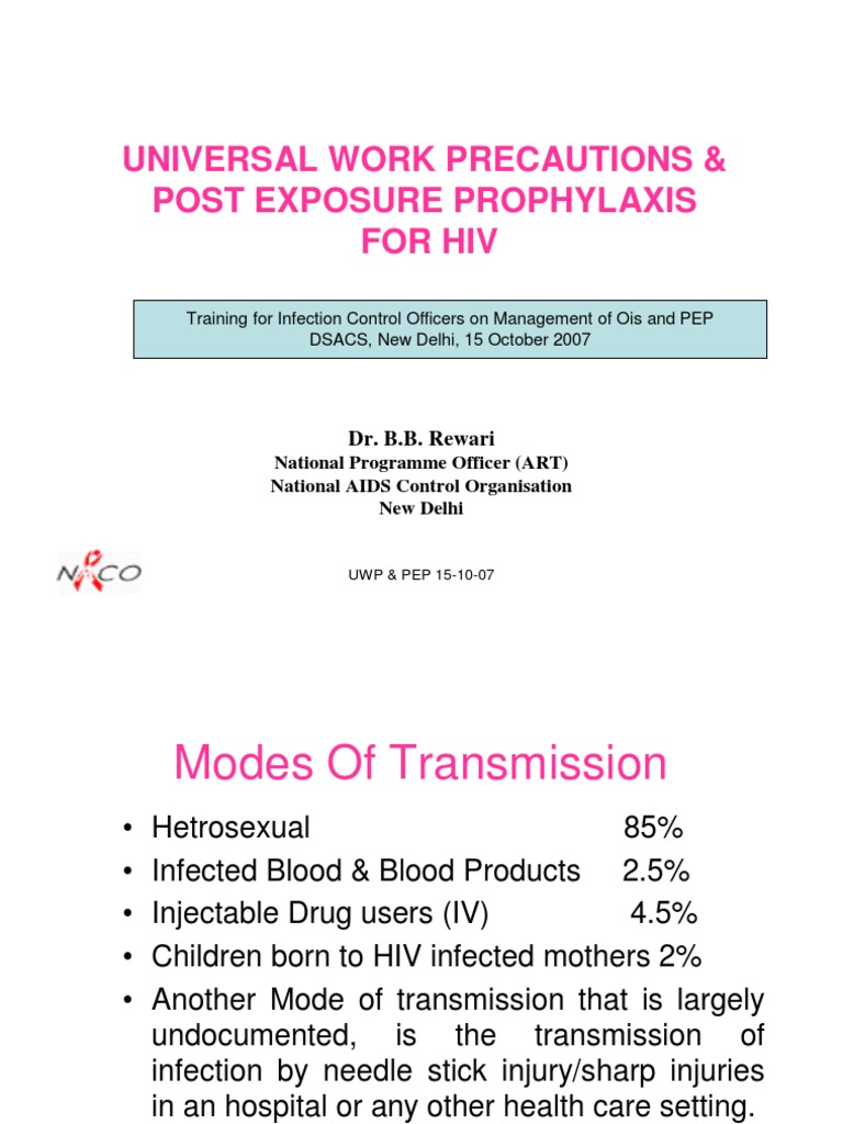 Post Exposure Prophylaxis & Universal Work Precautions_PP | Management ...