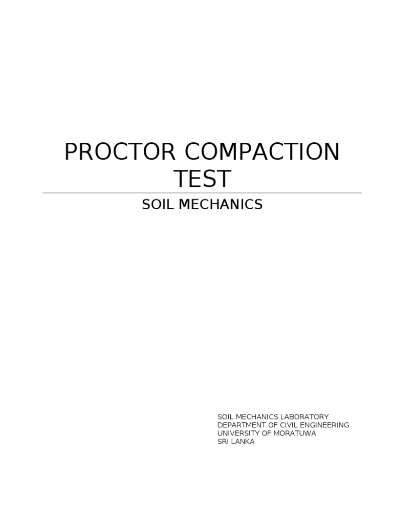 Proctor Compaction Test | Density | Nature