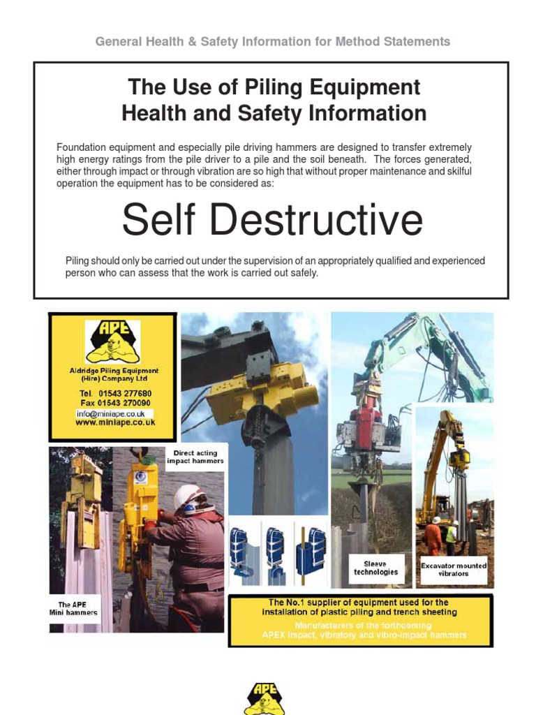 Piling Work Safety Guidelines | PDF | Deep Foundation | Noise