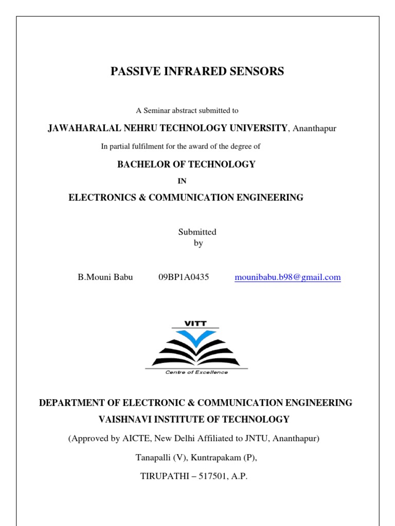 Passive Infrared Sensors Overview | PDF