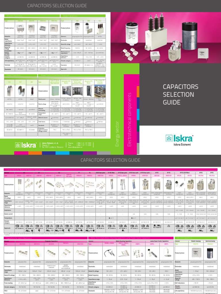 Capacitors Selection Guide | PDF | Capacitor | Voltage