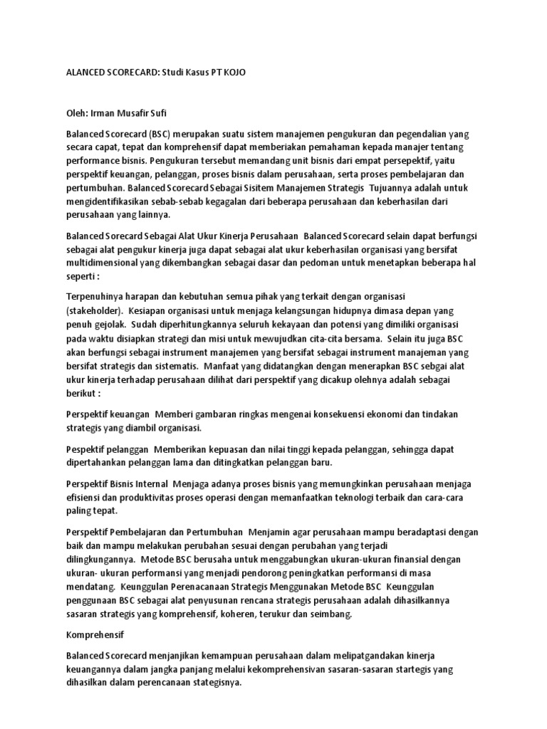 Contoh Kasus BSC | PDF