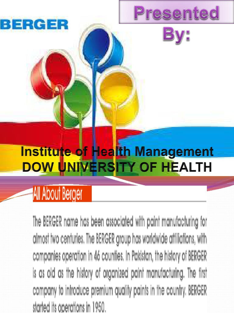 Berger Presentation | Adhesive | Industries