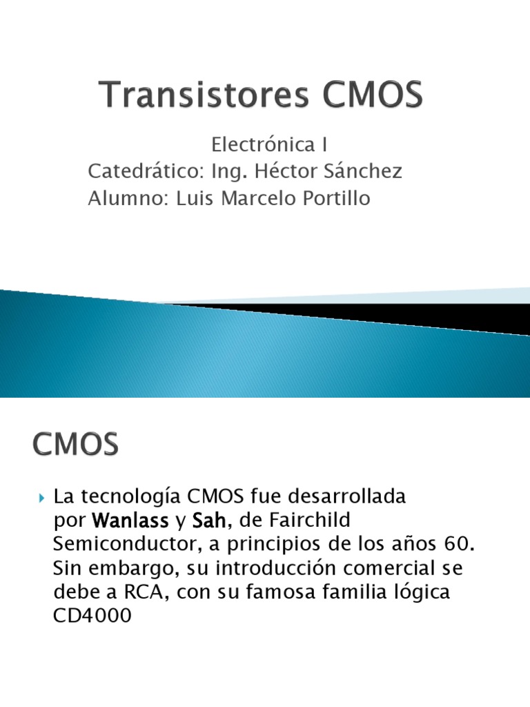 Presentacion CMOs | PDF | Cmos | Circuito integrado