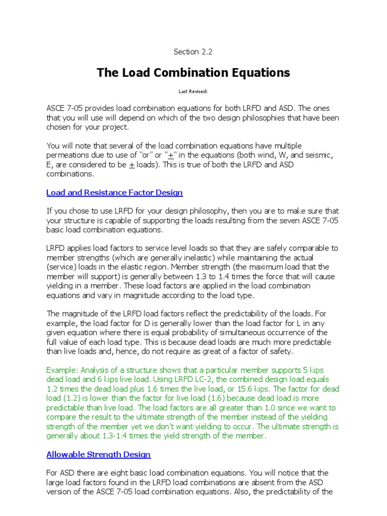 Asce Lrfd & Asd Load Combinations | Structural Load | Strength Of Materials
