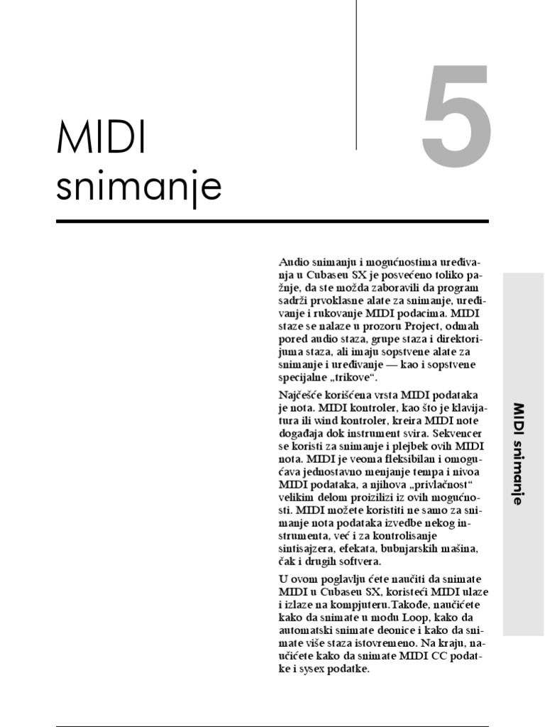 Cubase SX - Midi Snimanje | PDF