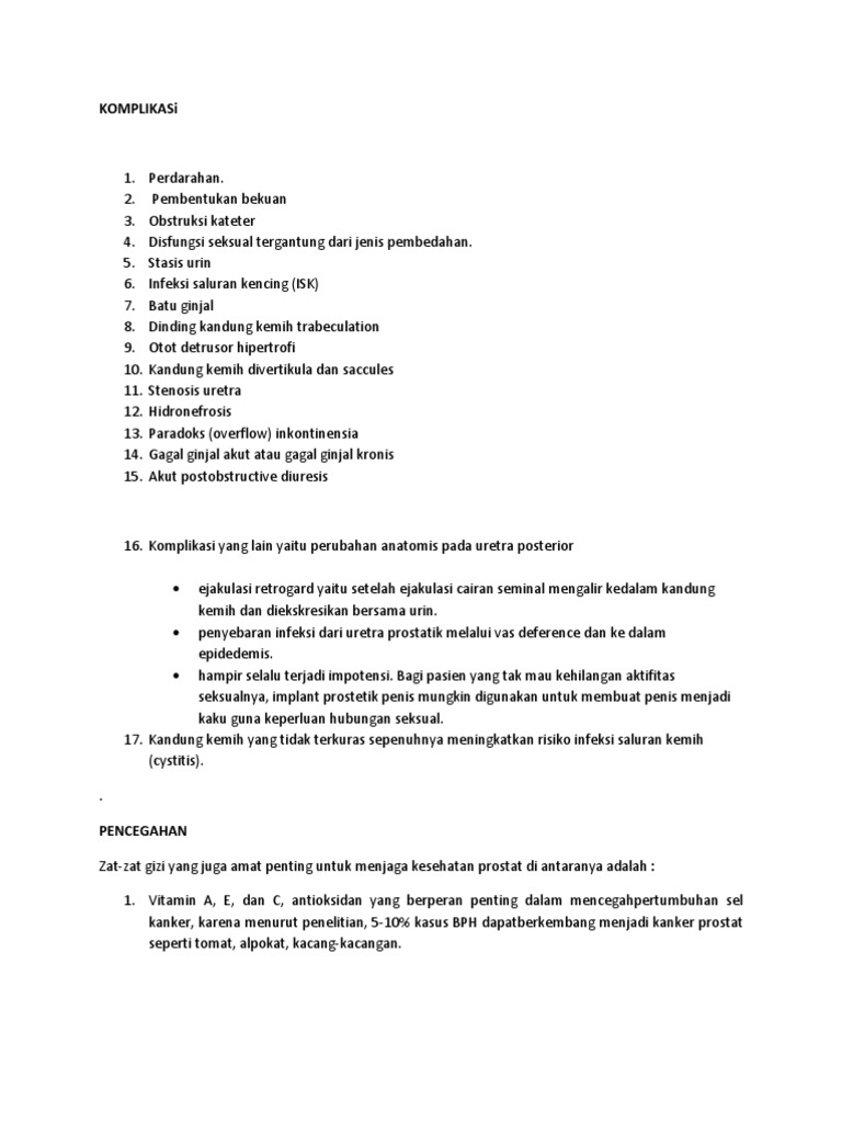 Komplikasi BPH | PDF