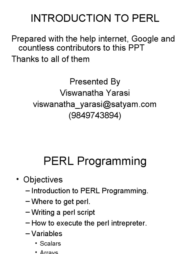 Perl Programming Basic Pdf Perl Parameter Computer Programming