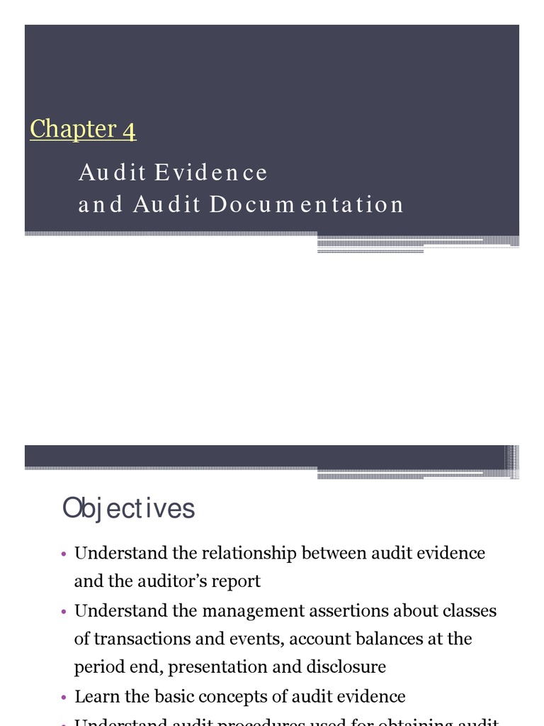 Chapter 4 Audit Evidence Documentation Compatibility Mode | PDF ...
