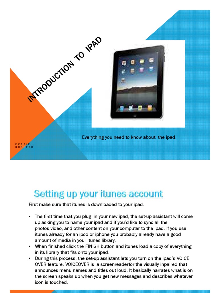 iPad Setup and Apple ID Guide | PDF | I Cloud | Ios