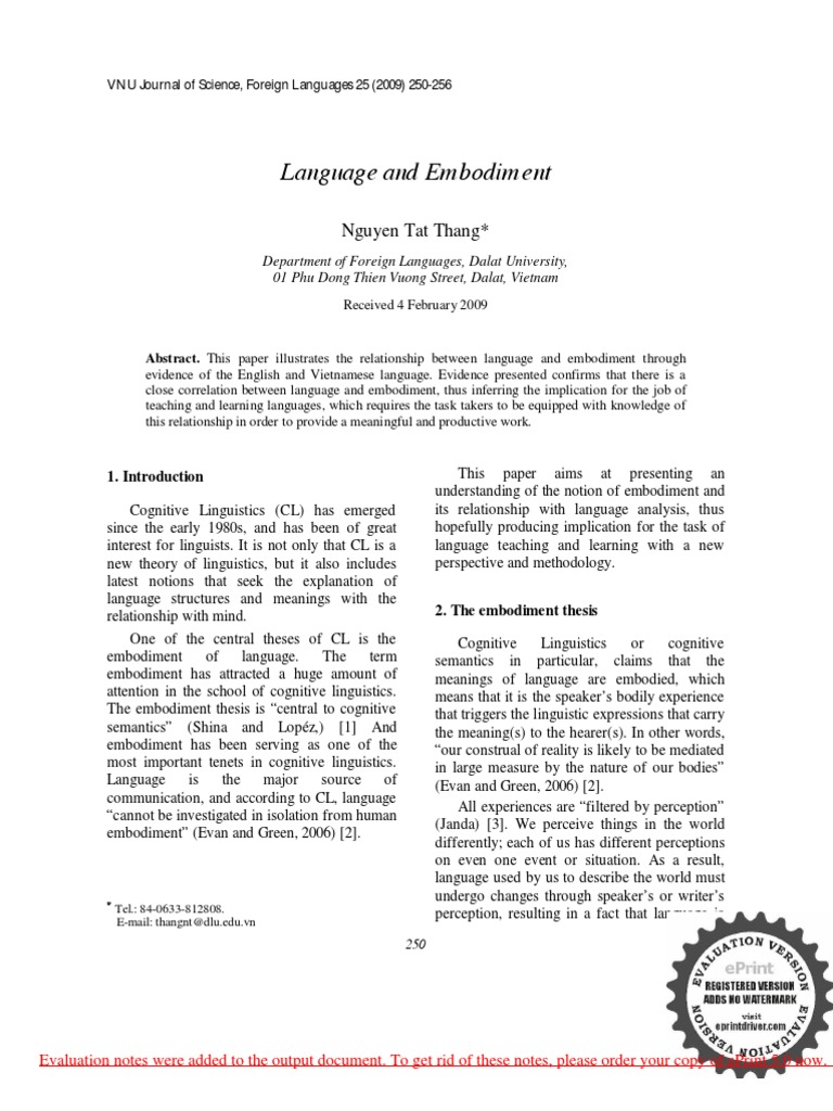 Embodiment of Language | PDF