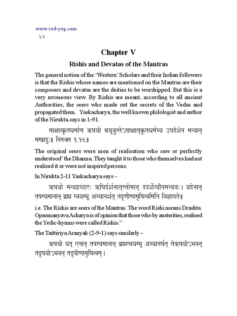Vedas: Rishi and Devta of Vedic Mantra | PDF | Vedas | Ancient Indian Philosophy