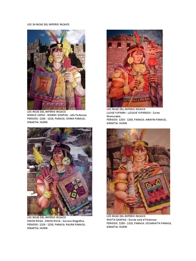 Los 14 Incas Del Imperio Incaico | PDF