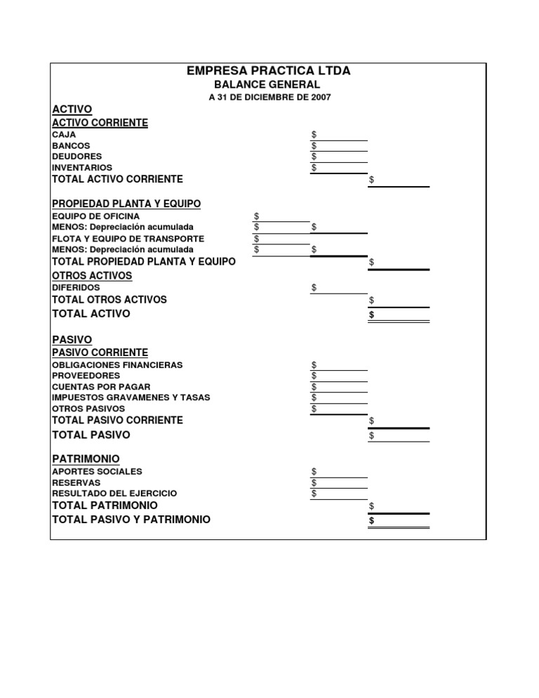 Modelo de Balance General | PDF