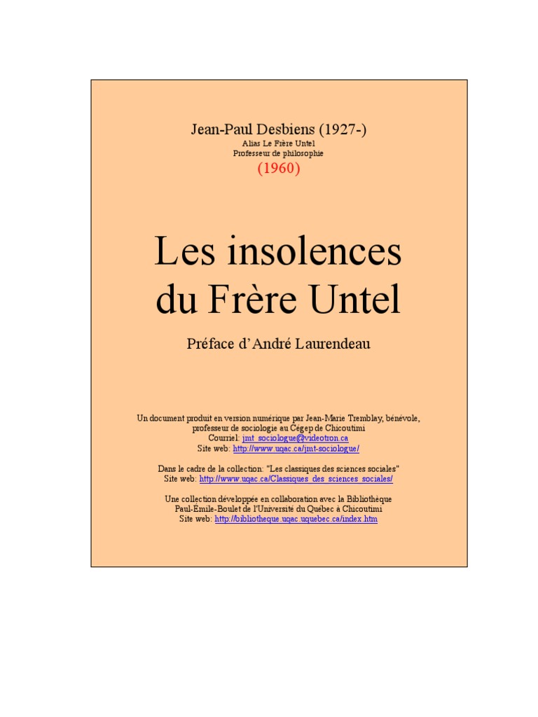 Insolences D'un Frere Untel | PDF | Langues | Religions et croyances