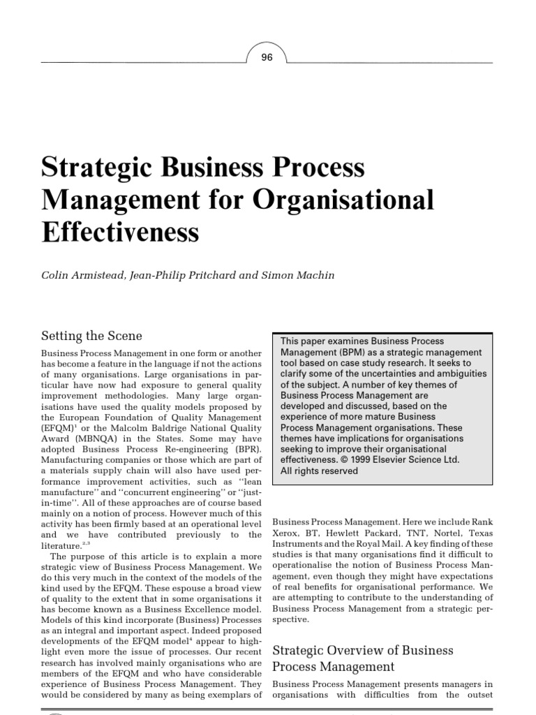 Strategic Business Process - Colin Armistead, Jean Philip Pritchard ...