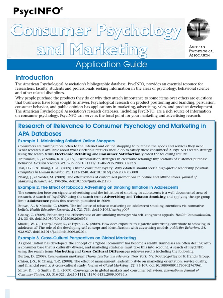 Consumer Psychology and Marketing | PDF | Consumer Behaviour | Behavior