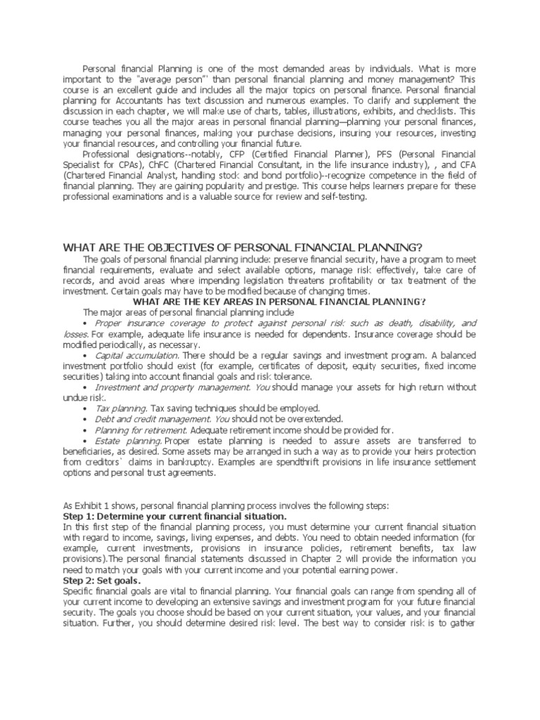 Personal Financial Planning PDF Goal Estate Planning