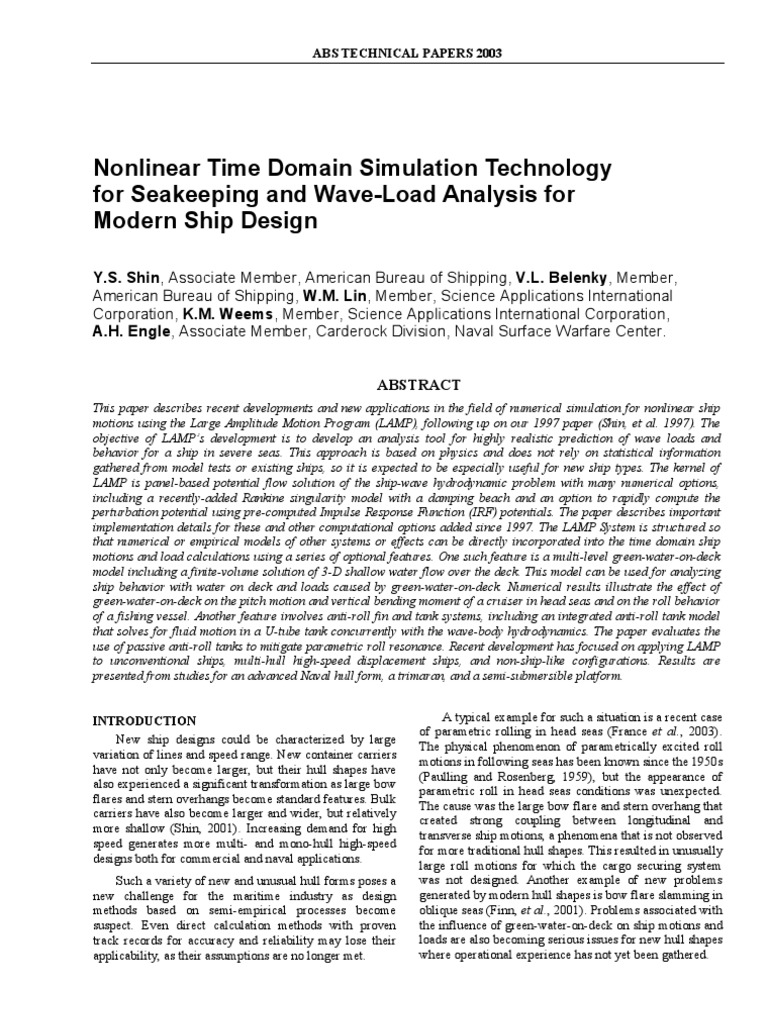 Nonlinear Time Domain Simulation Technology Pdf Fluid Dynamics Perturbation Theory