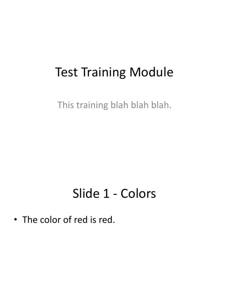 Color Training Module Overview | PDF | Career & Growth | Wellness