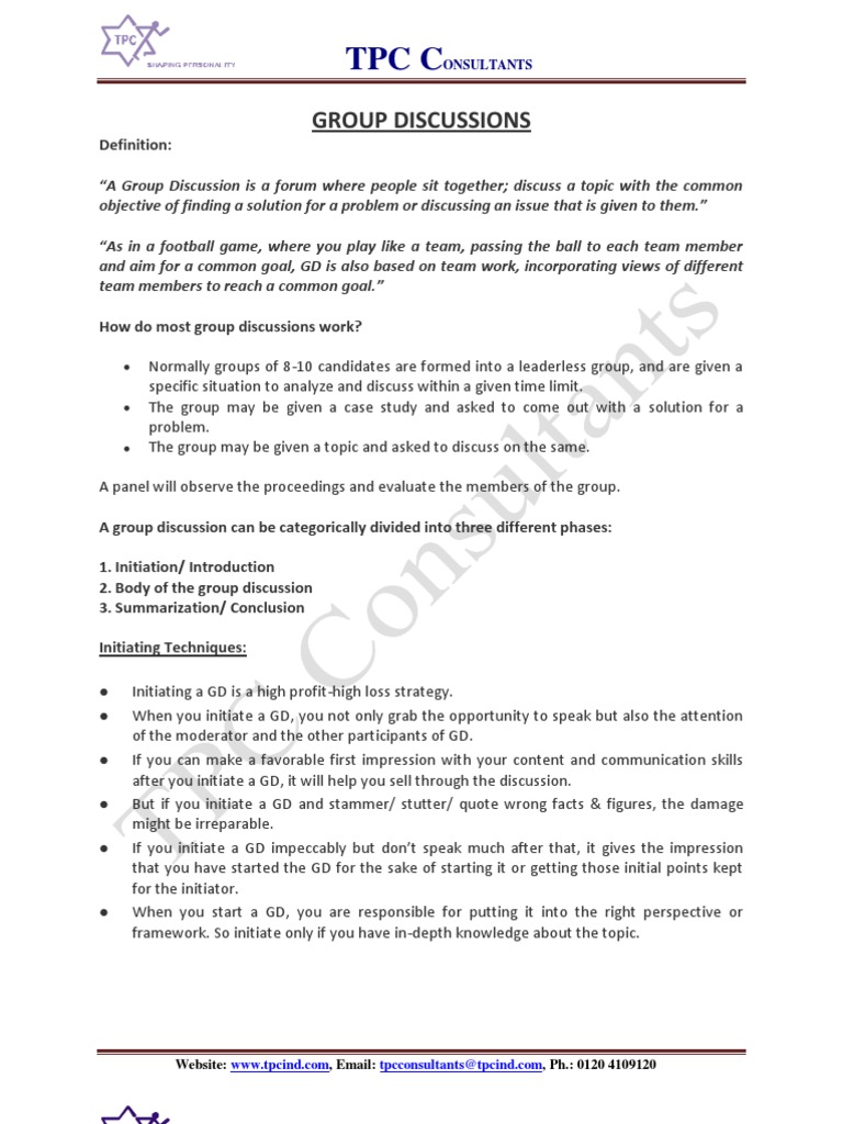 Group Discussion | Conversation | Consensus Decision Making
