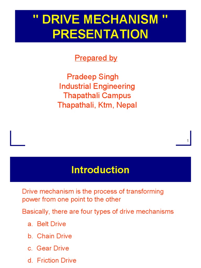 Maintenance Drive Mechanism | PDF | Gear | Belt (Mechanical)