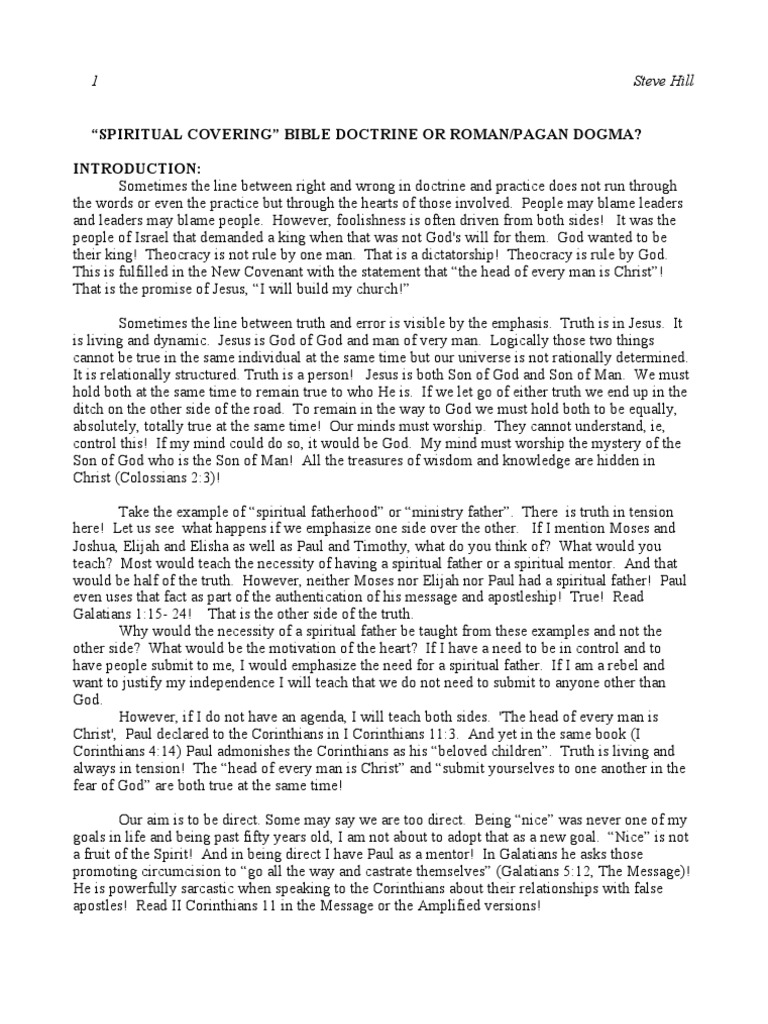 Spiritual Covering | PDF | Priest | Jesus