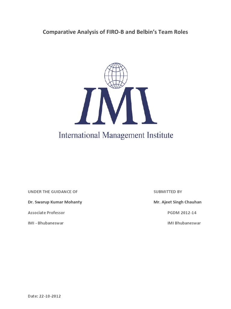 Firo B | PDF | Interpersonal Relationships | Emergence