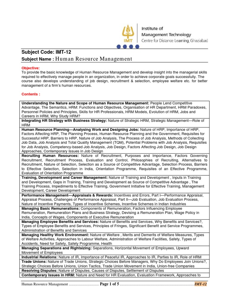 IMT-12.pdf | Human Resource Management | Performance Appraisal