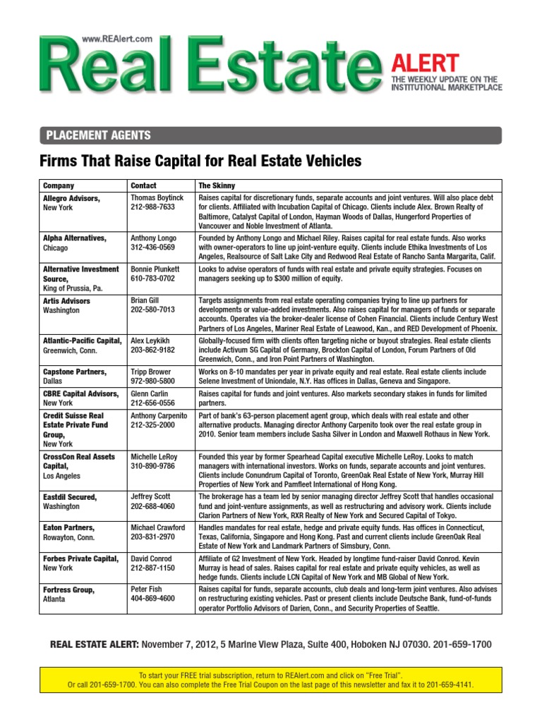 Placement Agents | PDF | Private Equity | New York City