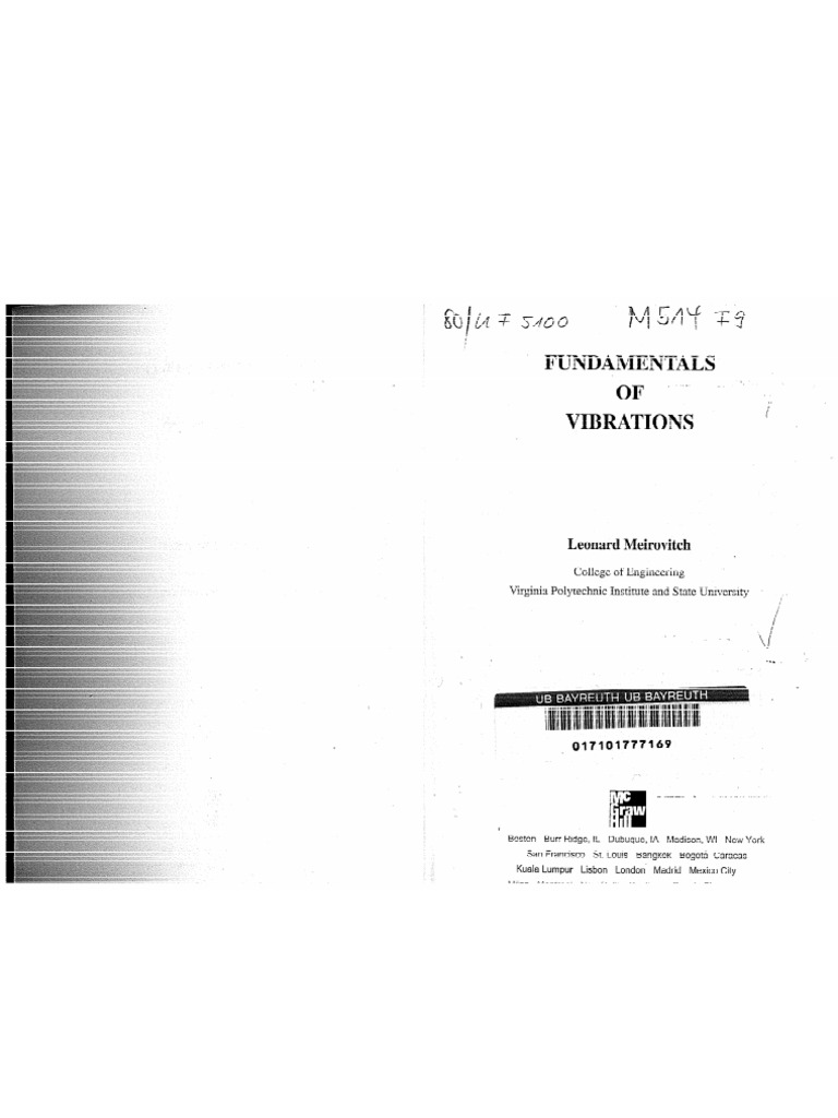 MEIROVITCH Fundamentals Of Vibrations PDF
