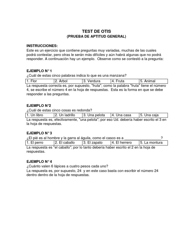 Test de Otis | PDF