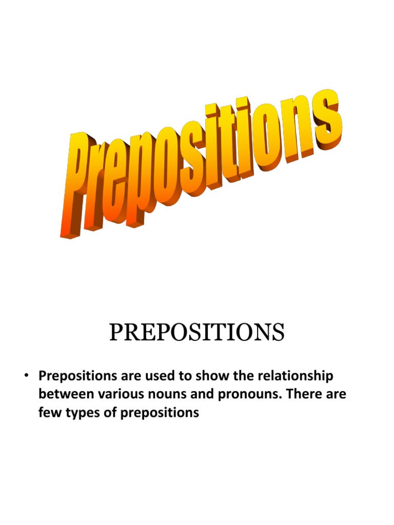 Prepositions | PDF | Preposition And Postposition | Linguistics