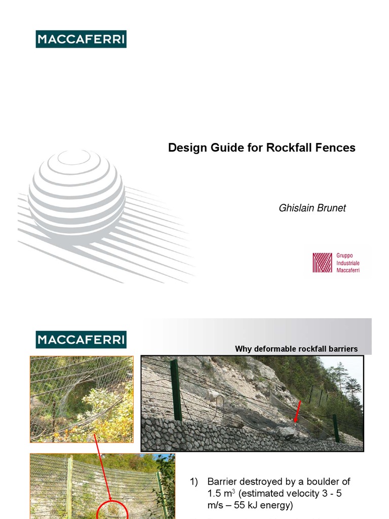 Rockfall Barrier Design | PDF | Trajectory | Median