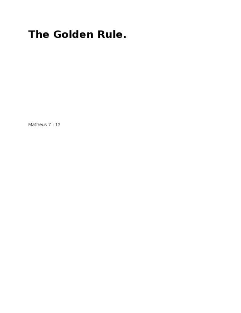 The Golden Rule Pdf