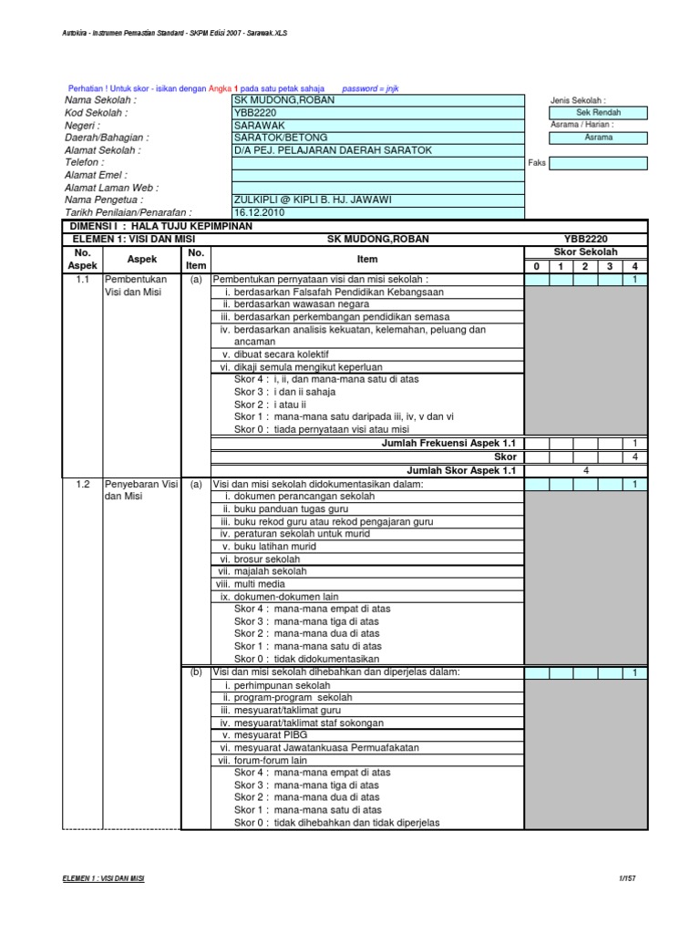 Instrumen Pemastian Standard - SKPM Apr SKKH | PDF