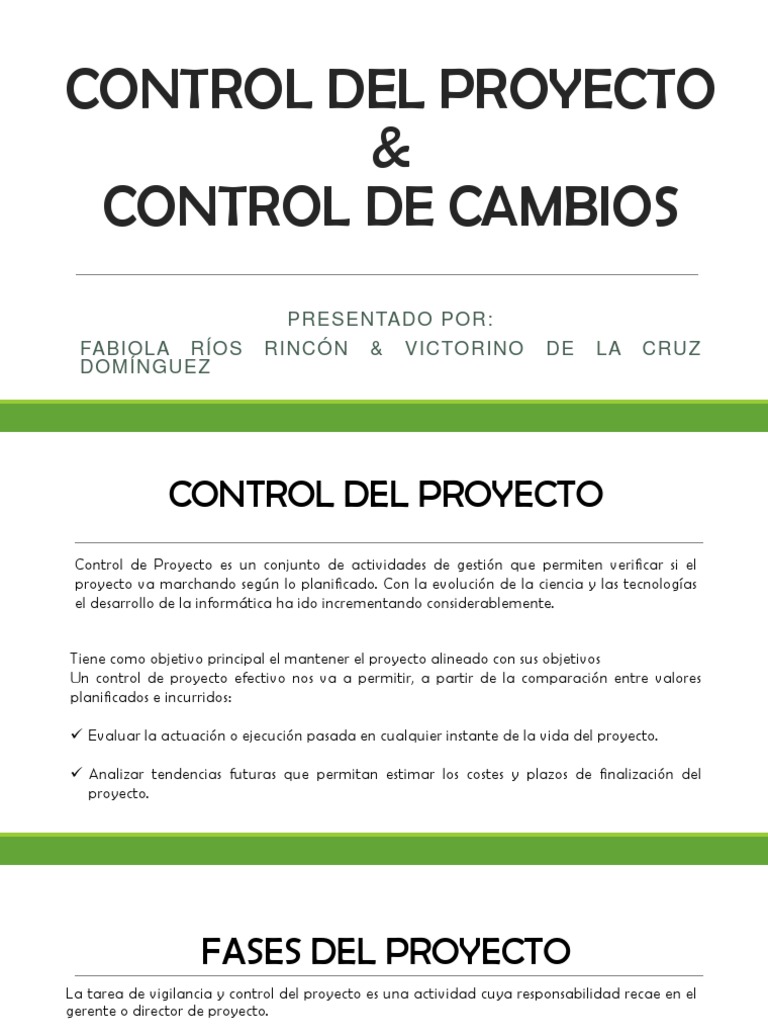 Control Del Proyecto&Control de Cambios | Proceso de desarrollo de ...