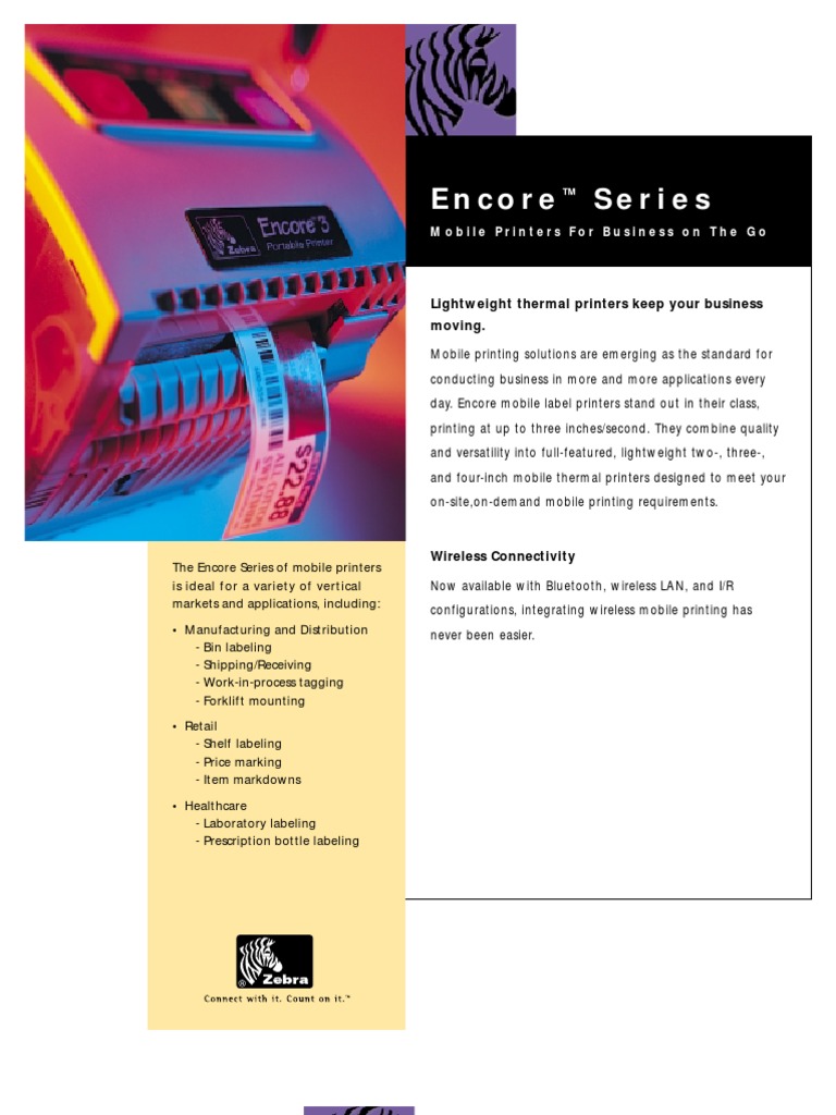 Encore Series: ™ Mobile Printers For Business On The Go | PDF ...
