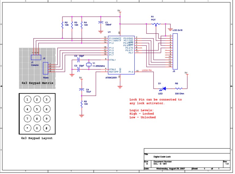 Digital Code Lock Schematic | PDF
