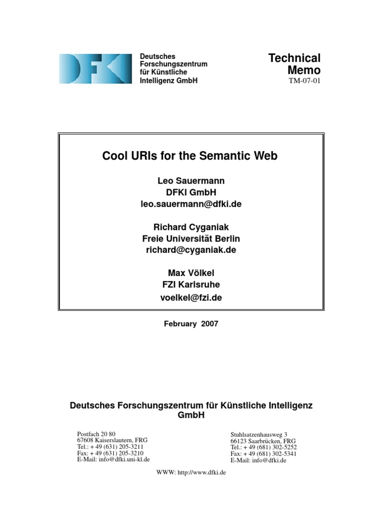 3 CoolURIsforTheSemanticWeb | PDF | Resource Description Framework | Uniform Resource Identifier