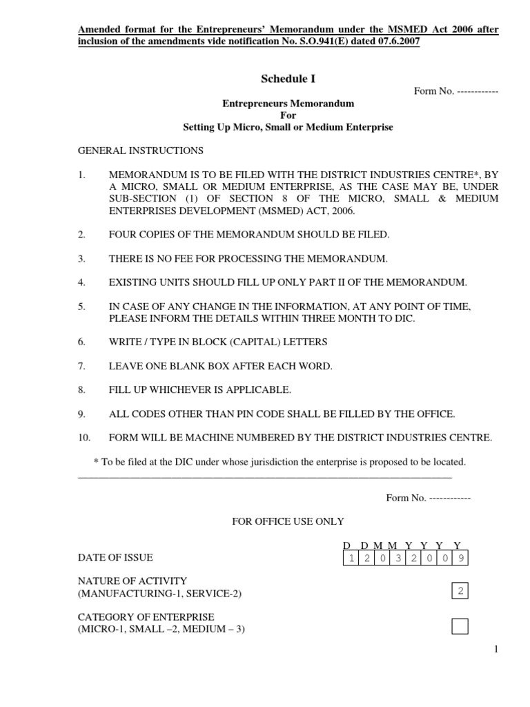 SME Registration Form Old Form for Ref | Government Information ...