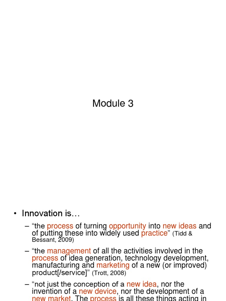 Innovation Module | PDF | Innovation | Science And Technology