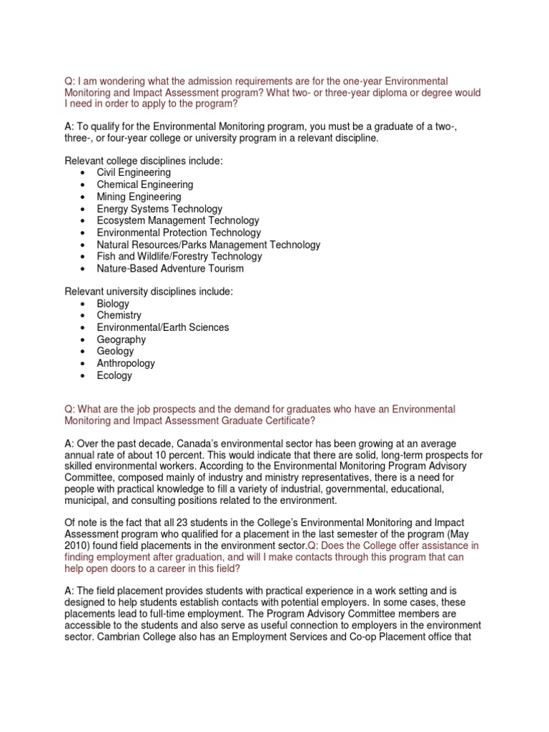 Environmental Monitoring Program Overview | PDF | Environmental ...
