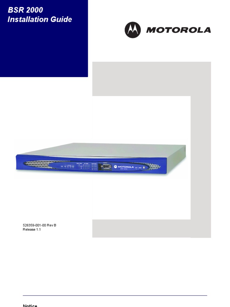 BSR 2000 - Release 1.1 - Hardware Installation Guide | PDF ...