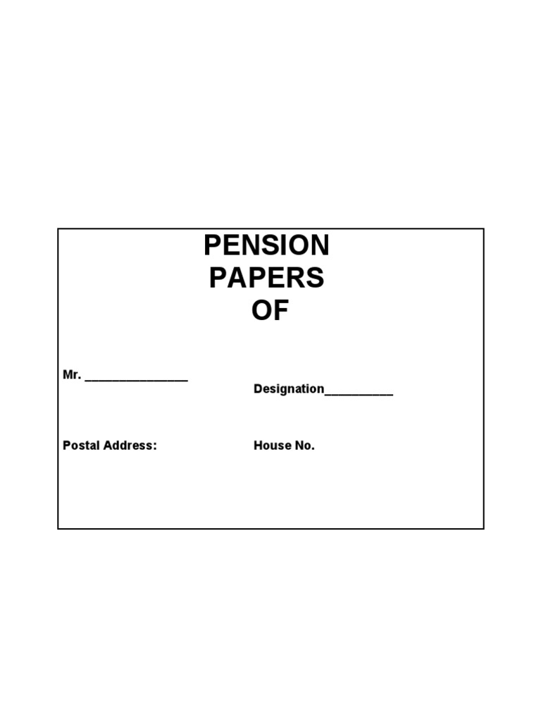 Pension Papers Proforma | PDF | Gratuity | Pension
