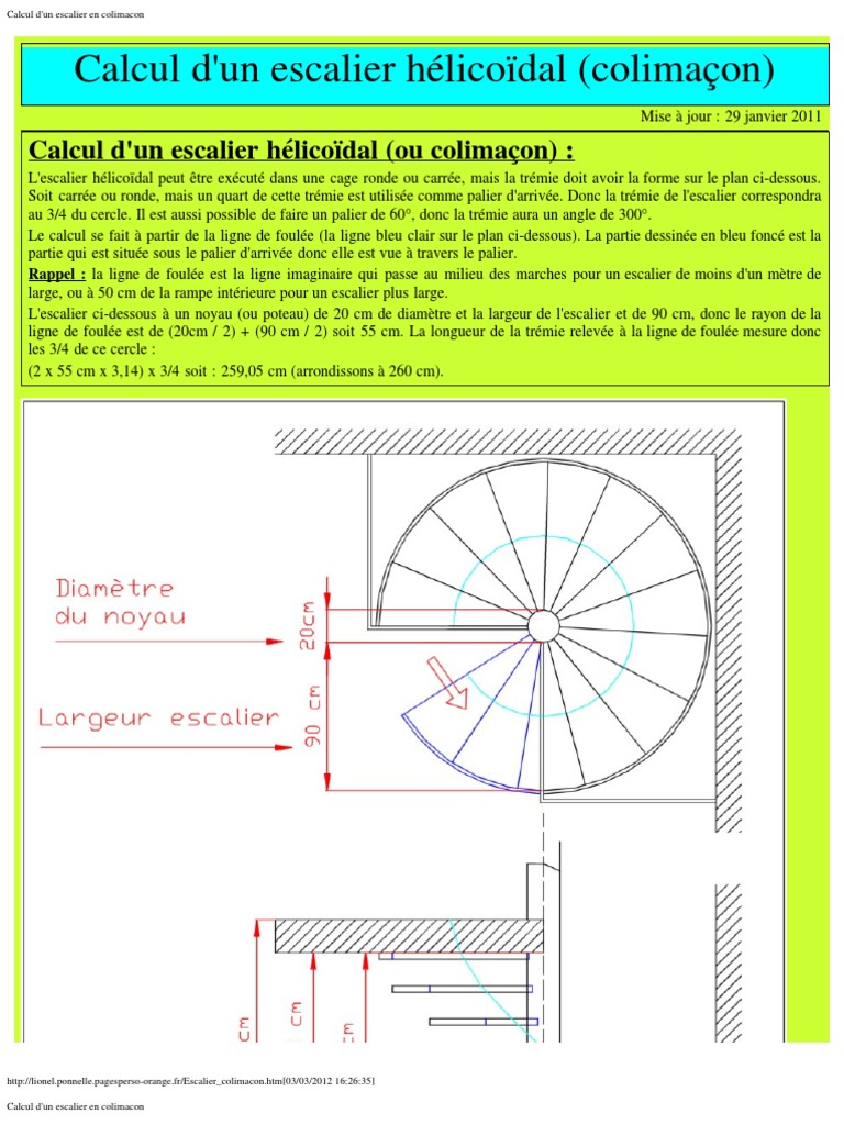 Calcul D'un Escalier en Colimacon | PDF | Escaliers | Microsoft Excel