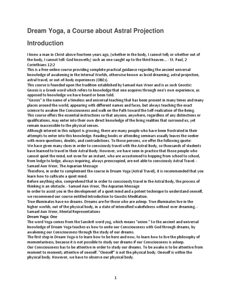 Dream Yoga | PDF | Dream | Mind